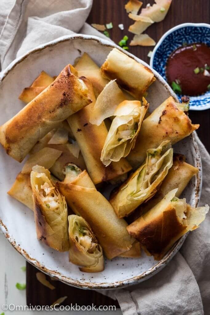 Cheesy Shrimp Baked Spring Rolls - Omnivore's Cookbook