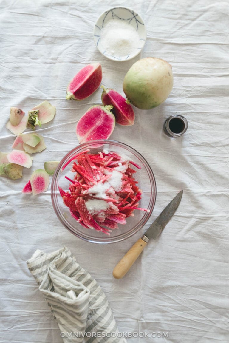 Three-Ingredient Quick Pickled Watermelon Radish (糖醋红心萝卜) - Omnivore's ...