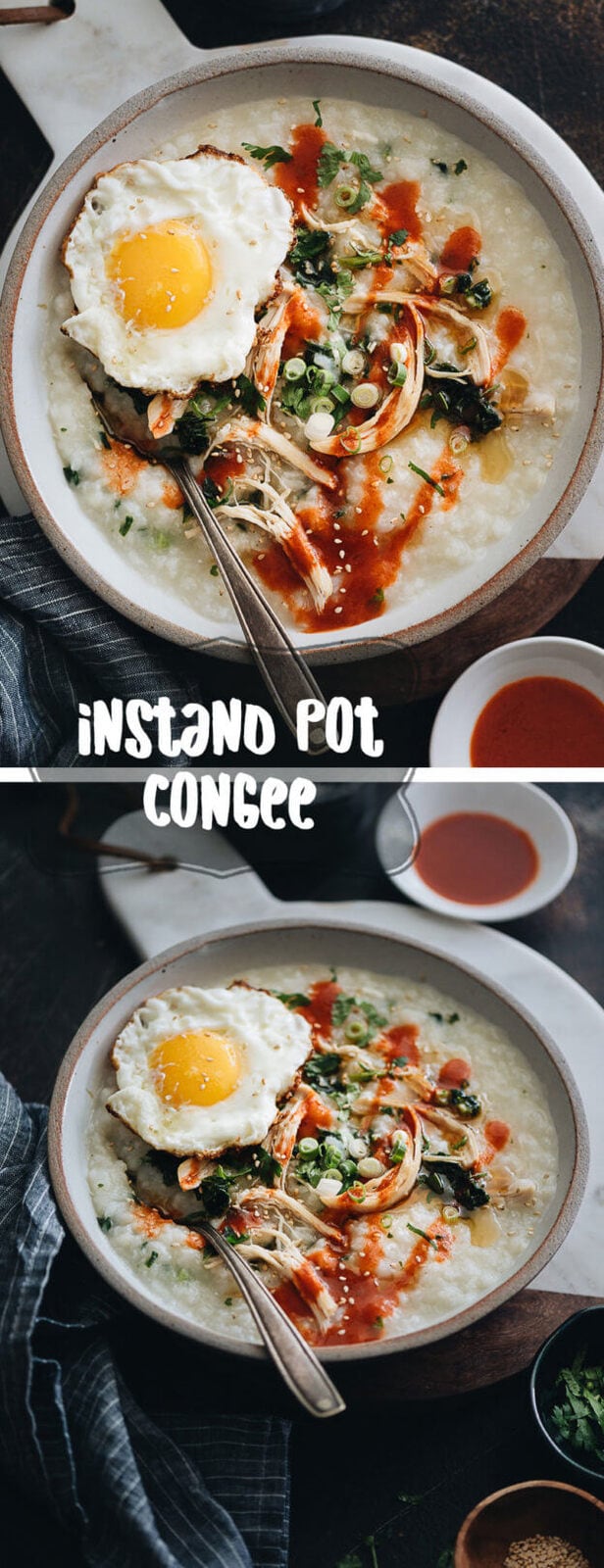 Instant Pot Congee (鸡肉菠菜粥) - Omnivore's Cookbook