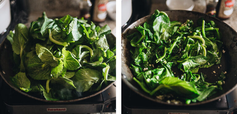 Stir-Fried Pea Shoots with Garlic (蒜蓉炒豆苗) - Omnivore's Cookbook