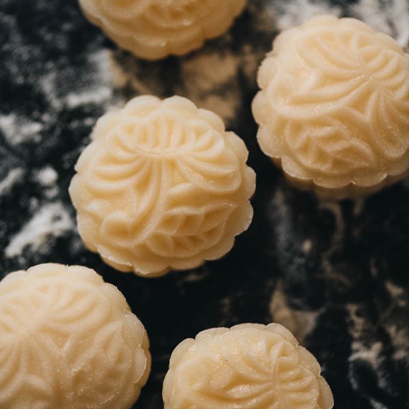 Snow Skin Mooncake With Custard Filling Omnivore s Cookbook