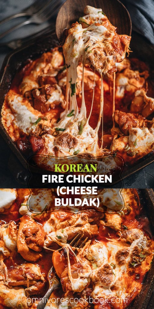 Korean Fire Chicken (Cheese Buldak) - Omnivore's Cookbook