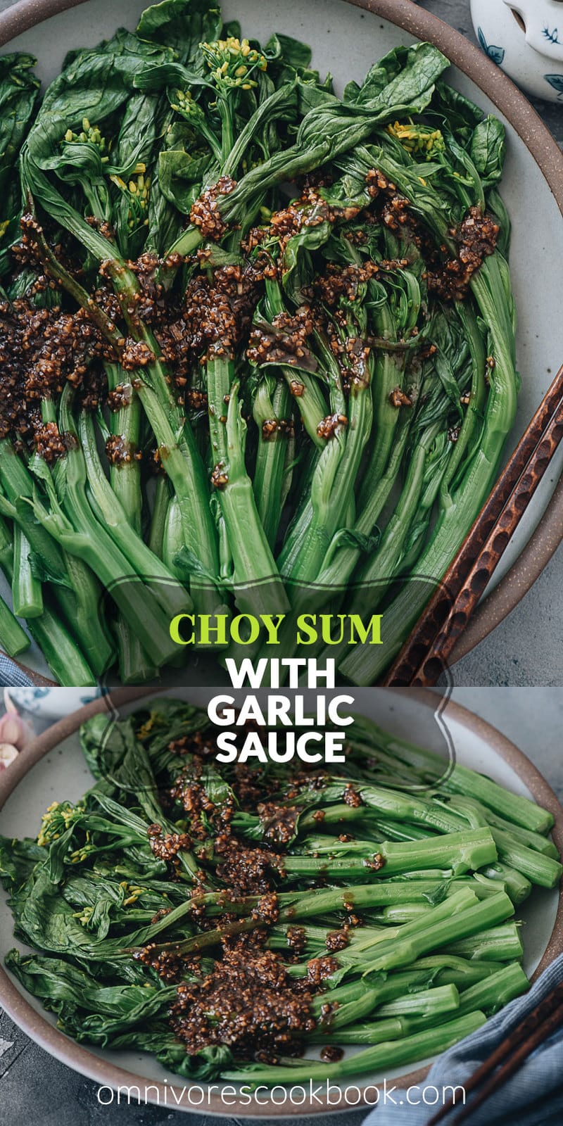 Choy Sum with Garlic Sauce - Omnivore's Cookbook