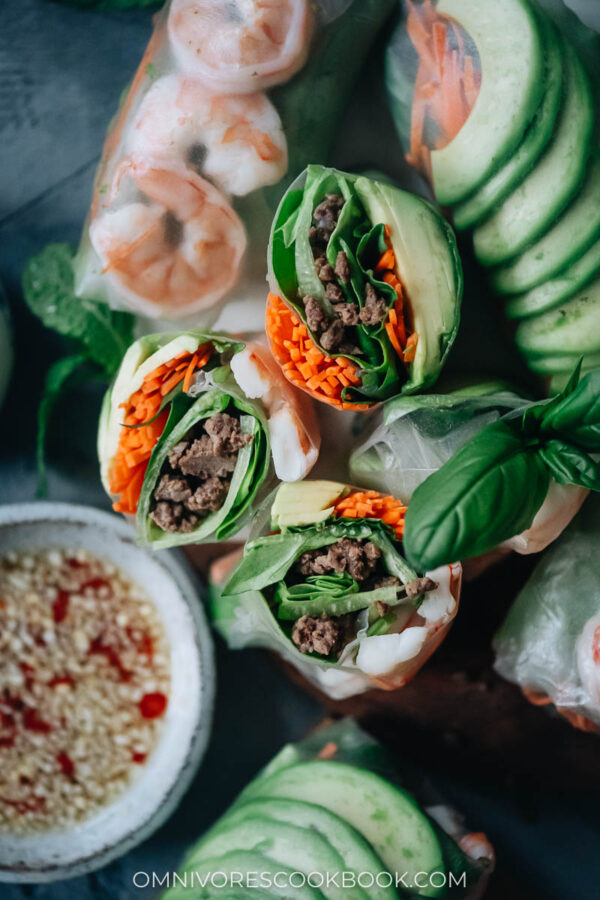Fresh Spring Rolls with Shrimp - Omnivore's Cookbook