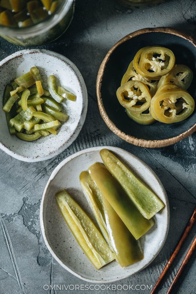 Chinese Pickled Peppers (Quick Pickled Pao Jiao) - Omnivore's Cookbook