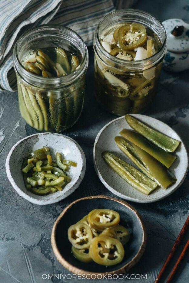 Chinese Pickled Peppers (Quick Pickled Pao Jiao) - Omnivore's Cookbook