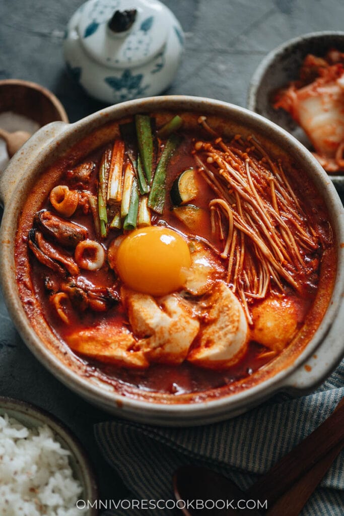 Sundubu Jjigae (Korean Soft Tofu Stew) - Omnivore's Cookbook