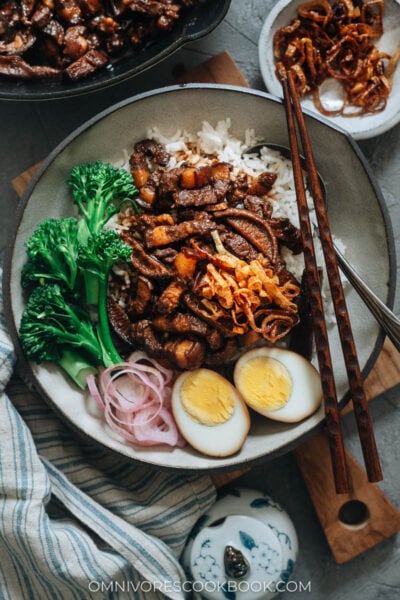 Lu Rou Fan (Taiwanses Pork Rice Bowl) - Omnivore's Cookbook