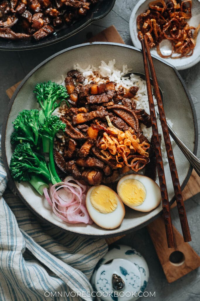 Lu Rou Fan (Taiwanses Pork Rice Bowl) - Omnivore's Cookbook