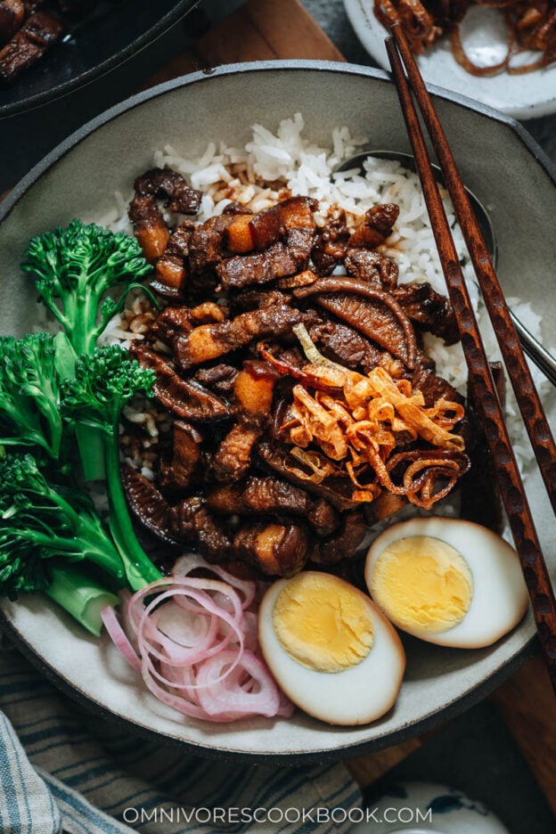 Lu Rou Fan (Taiwanses Pork Rice Bowl) - Omnivore's Cookbook