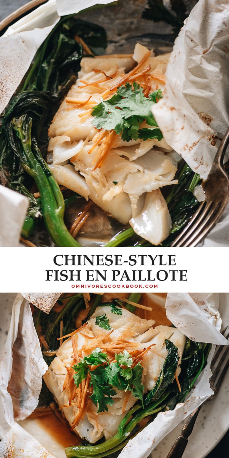 Chinese Fish En Papillote (Paper wrapped fish in sesame ginger sauce ...