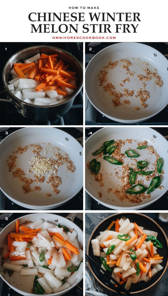 Winter Melon Stir Fry (虾皮炒冬瓜) - Omnivore's Cookbook