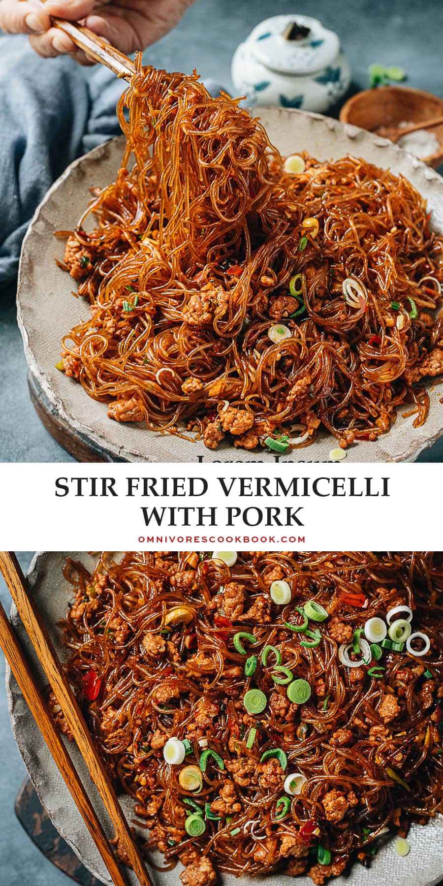 Stir Fried Vermicelli with Pork (Ma Yi Shang Shu, 蚂蚁上树) - Omnivore's ...