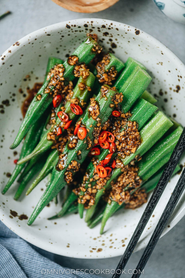 Chinese Okra Salad Two Ways Omnivore s Cookbook