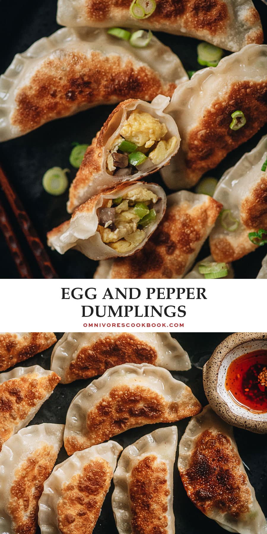 Egg and Pepper Dumplings (鸡蛋青椒饺子) - Omnivore's Cookbook