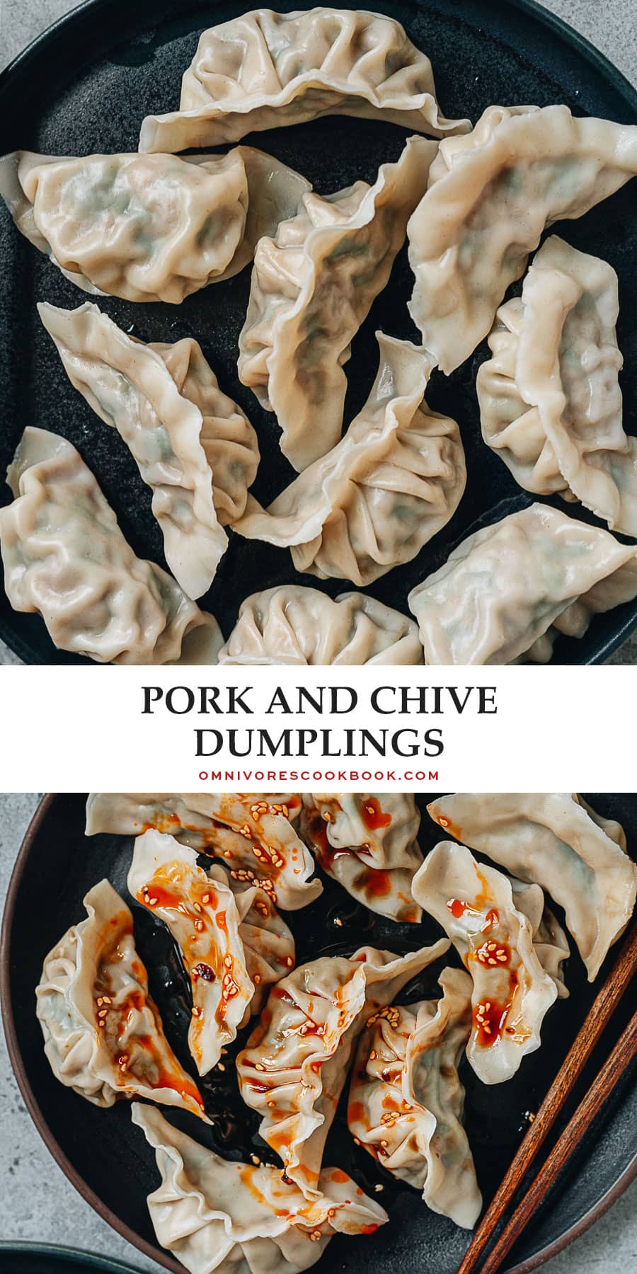 Pork and Chive Dumplings (猪肉韭菜水饺) - Omnivore's Cookbook