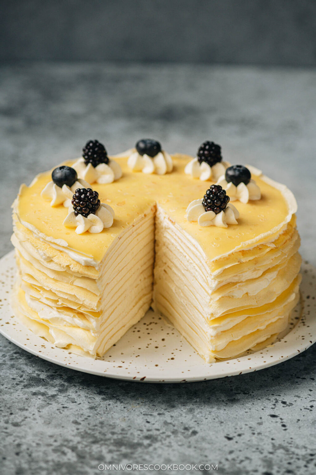 Lemon Creme Crepe Cake - Omnivore's Cookbook